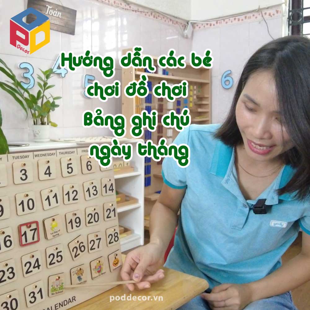 Hướng dẫn các bé chơi đồ chơi Bảng ghi chú ngày tháng CB01